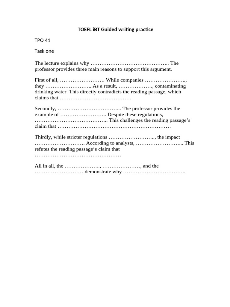 TOEFL iBT Writing Practice Overview | PDF | Waste Management | Recycling