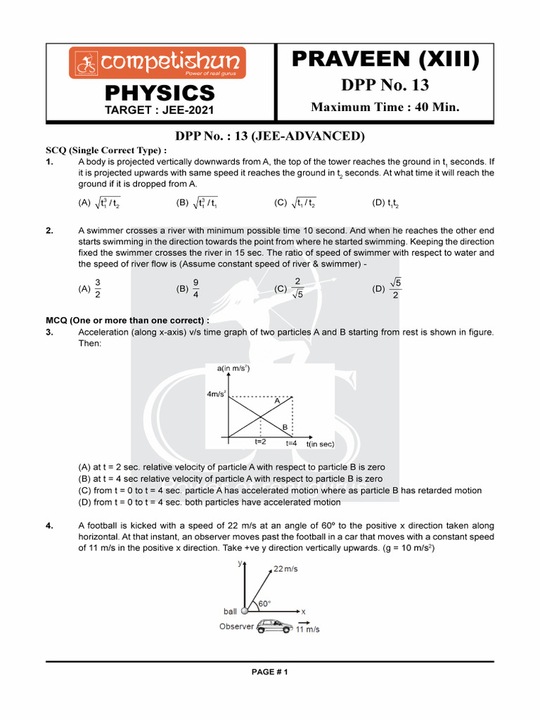 DPP 13 Physics | PDF