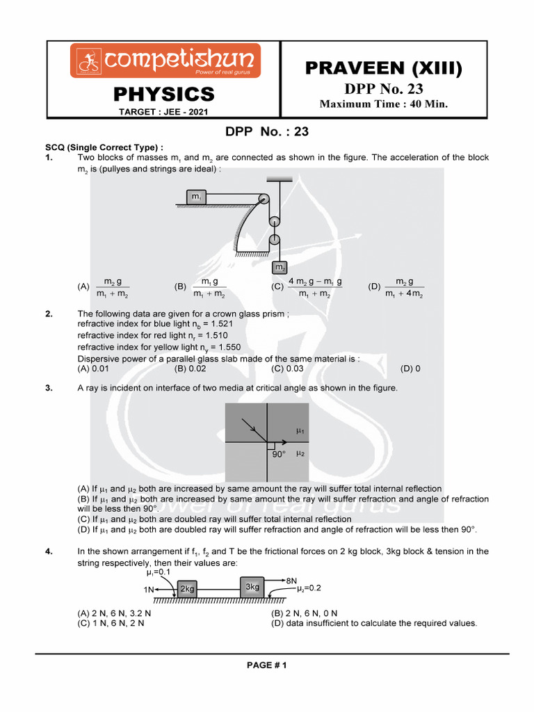 DPP-23 Physics | PDF