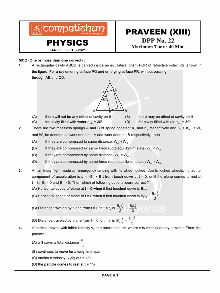 DPP-22 Physics | PDF