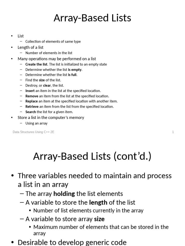 3 Array-Based Lists-Ch3 | PDF | C++ | Data Type