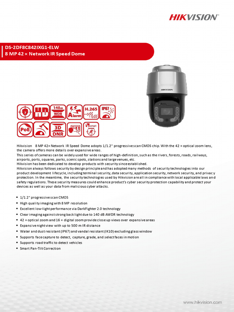 DS-2DF8C842IXG1-ELW Datasheet 20250313 | PDF | Bit Rate | Digital Zoom