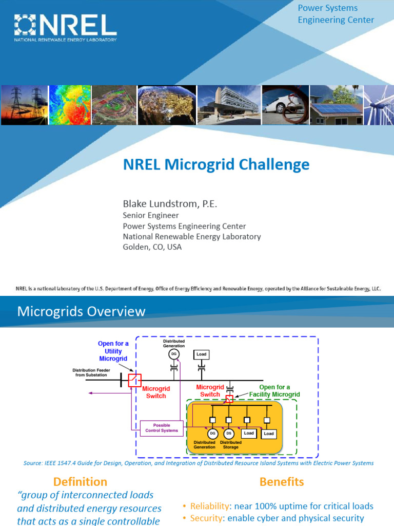 NREL Microgrid Challenge Blake Lundstrom NREL | PDF | Distributed Generation | Power (Physics)