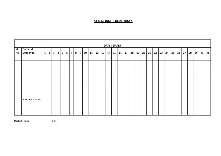 Attendance Performa | PDF