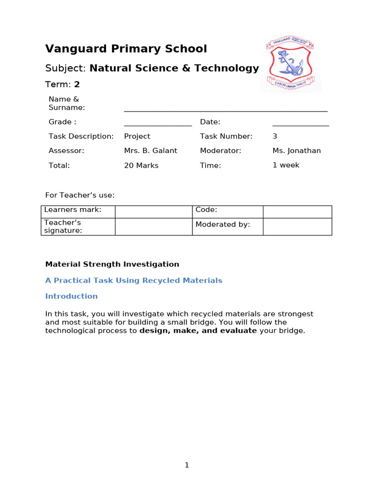 Bridge Strength Project with Recycled Materials | PDF | Bridge
