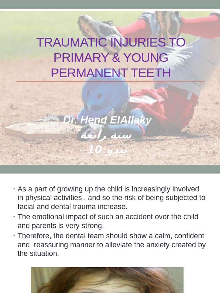 Traumatic Injuries To Primary & Young Permanent Teeth | PDF | Tooth ...