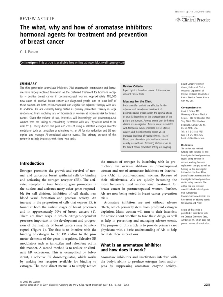 The What, Why and How of Aromatase Inhibitors Hormonal Agents For ...