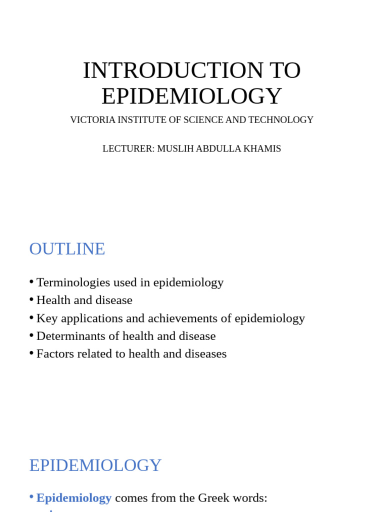 Introduction to Epidemiology | PDF | Epidemiology | Medical Specialties