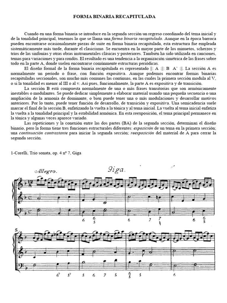 Forma Binaria Recapitulada | PDF | Composiciones clásicas | Sinfonía