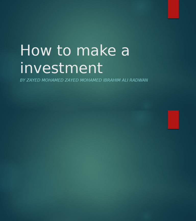 How To Make A Investment | PDF