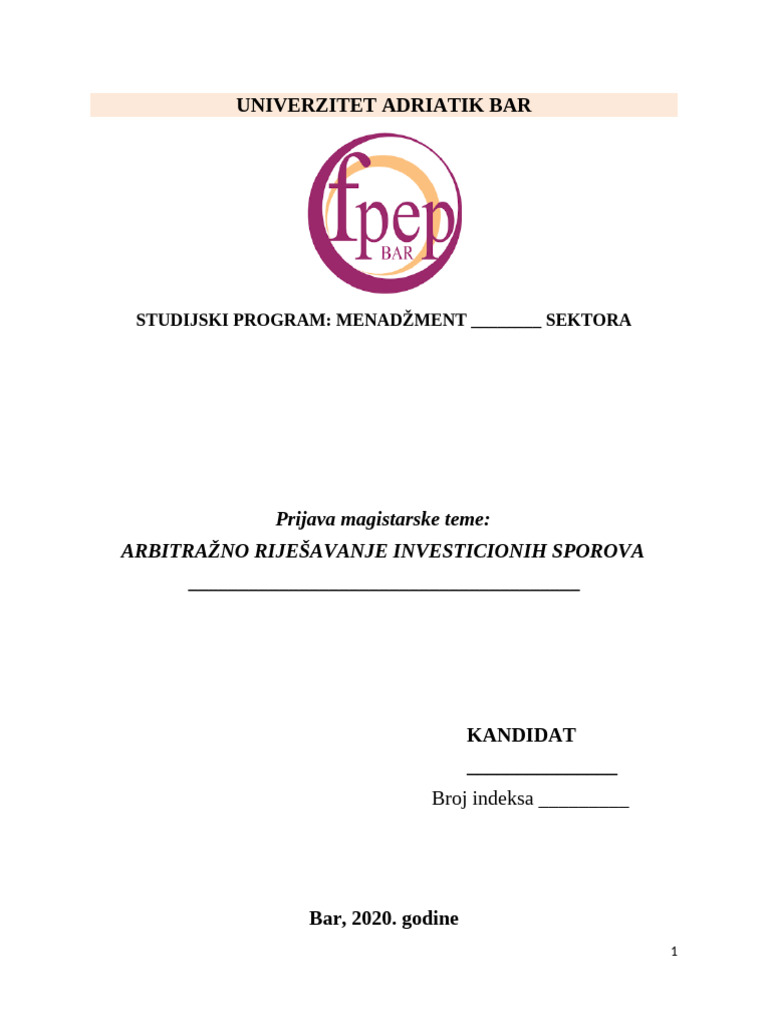 Prijava Mag. Rada - Blanko | PDF