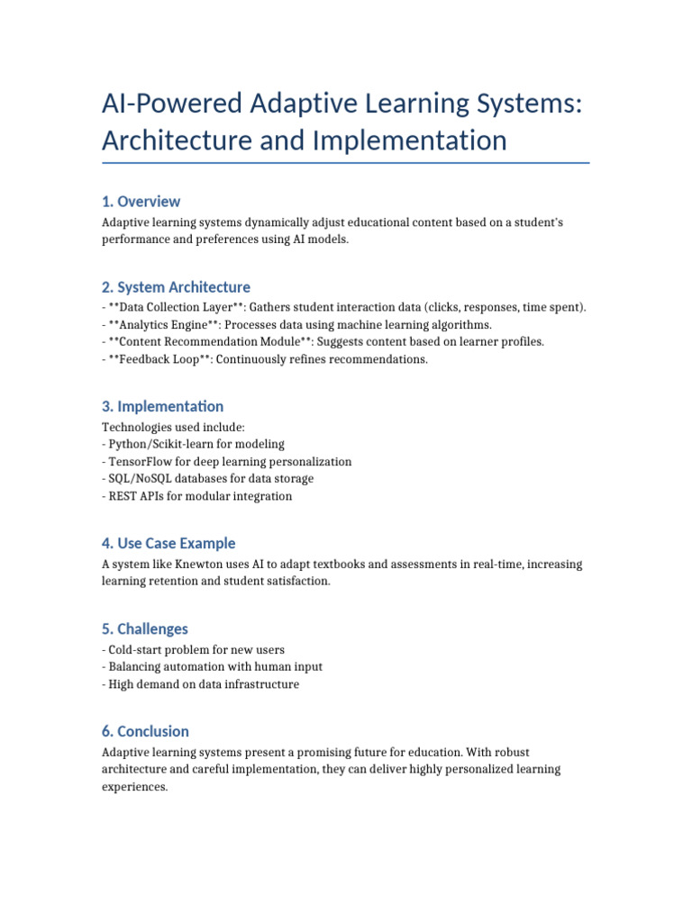 AI Adaptive Learning Whitepaper | PDF