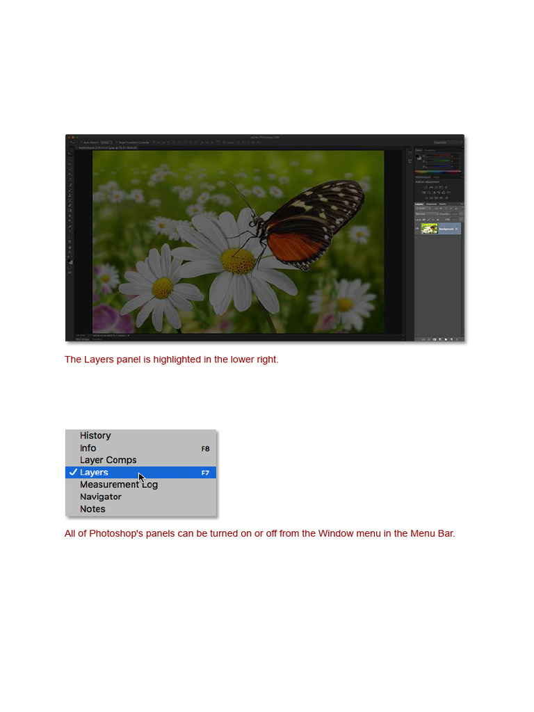 Accessing the Layers Panel in Photoshop | PDF | Adobe Photoshop ...