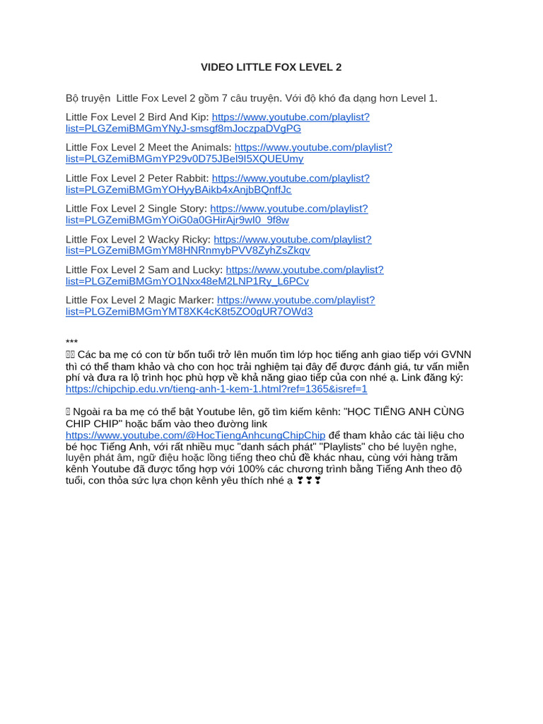 Video Little Fox Level 2 | PDF