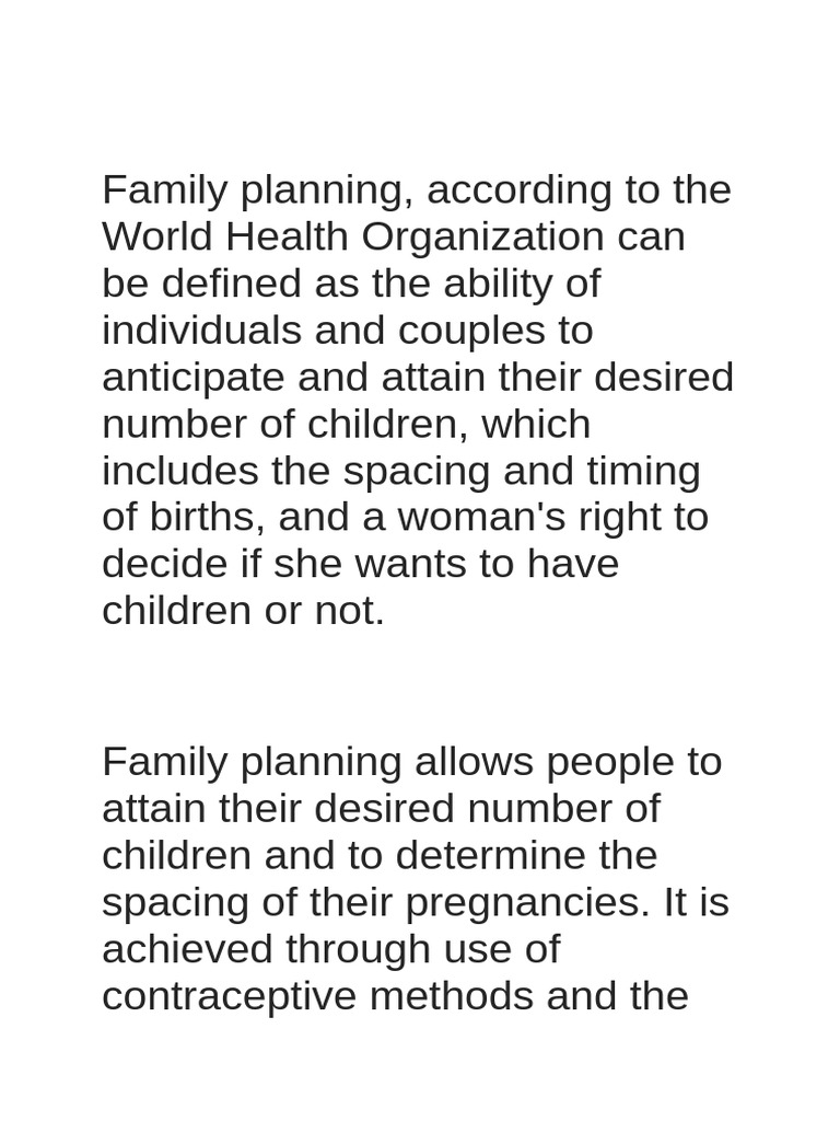 Family Planning Assignment | PDF | Family Planning | Birth Control
