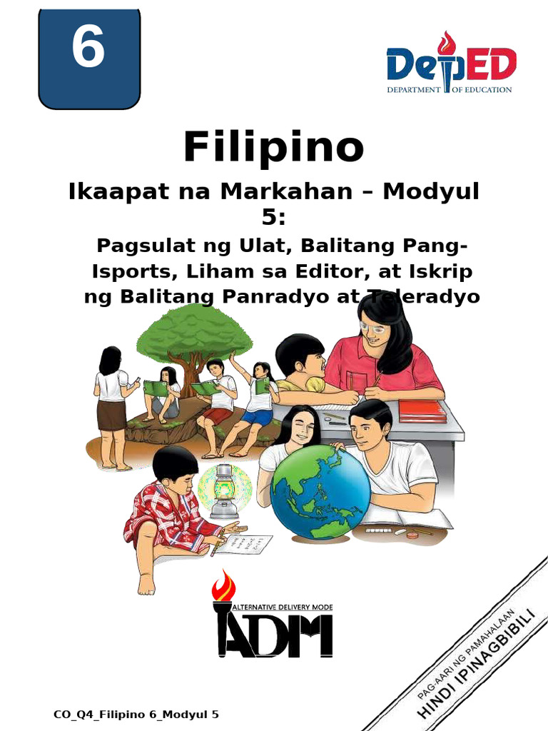 Filipino6_Q4_Mod5-UlatBalitangPangIsportLihamSaEditorsSkripRadioBroadcastingTelerad (1) | PDF