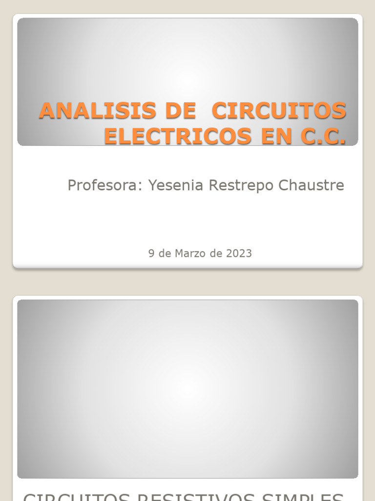 Clase - 5 - Circuitos Resistivos Simples | PDF | Red eléctrica ...