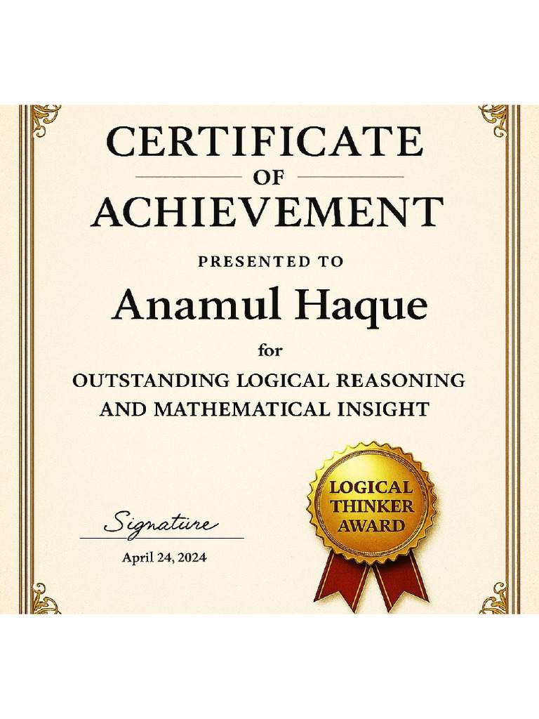Logical Thinker Award | PDF