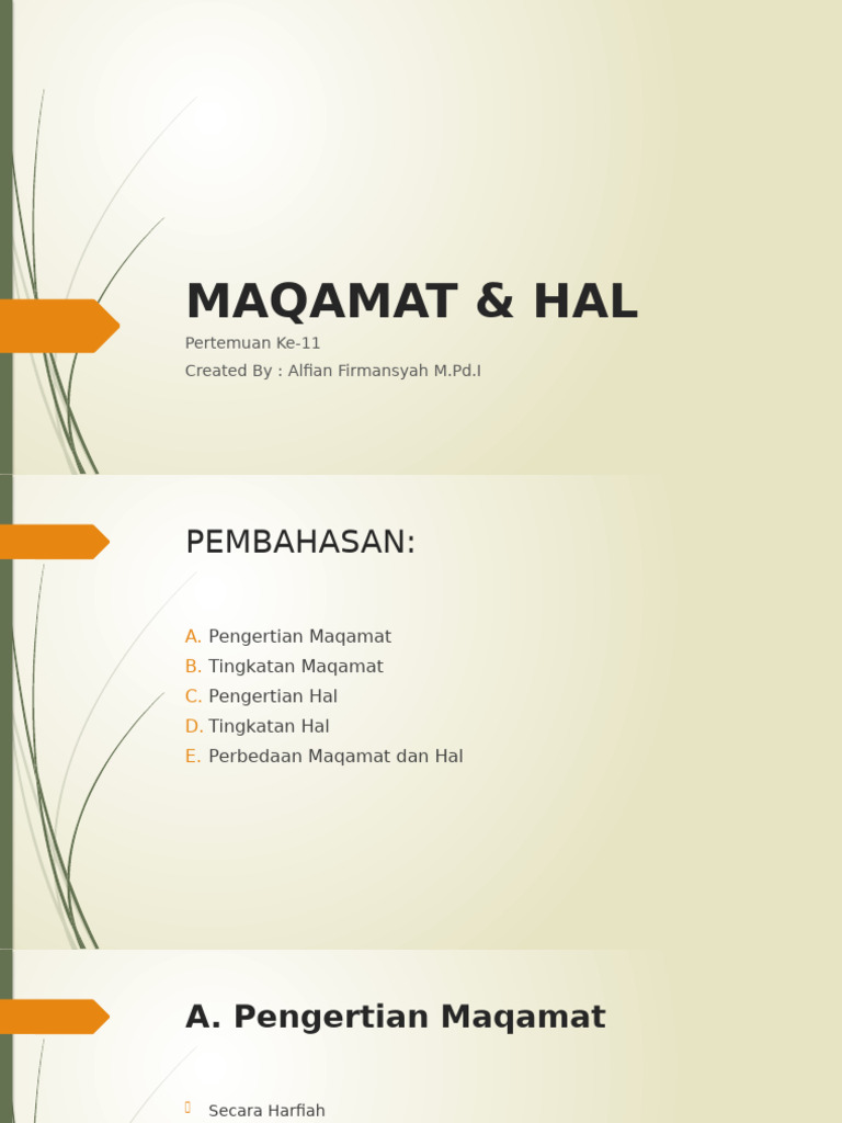 11. MAQAMAT & HAL | PDF