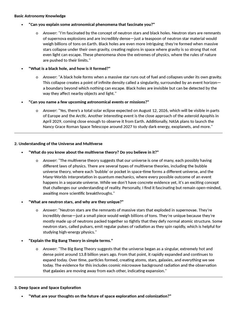 Basic Astronomy Knowledge | PDF | Space Exploration | Black Hole