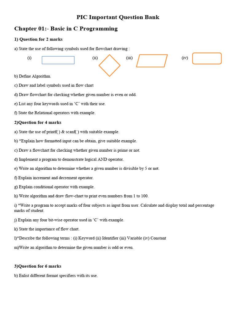 Chapter Wise Questions | PDF | Pointer (Computer Programming) | Computer Program