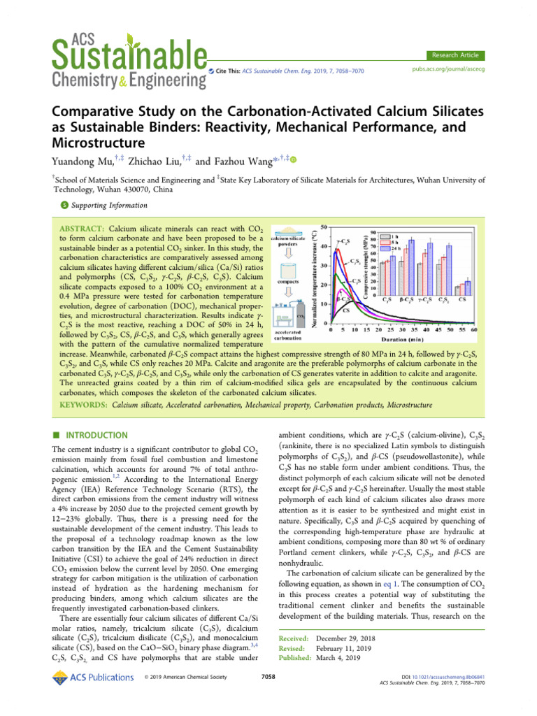 Mu Et Al 2019 Comparative Study On The Carbonation Activated Calcium ...