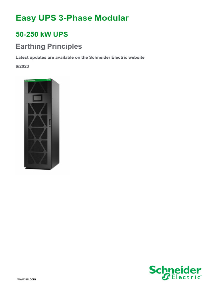 990-91604B Earthing Principles Easy UPS 3-Phase Modular 50-250 KW UPS - EN | PDF | Mains ...