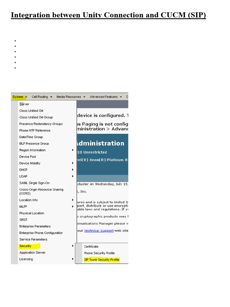 Integration Between Unity Connection And Cucm Pdf Session Initiation Protocol Port