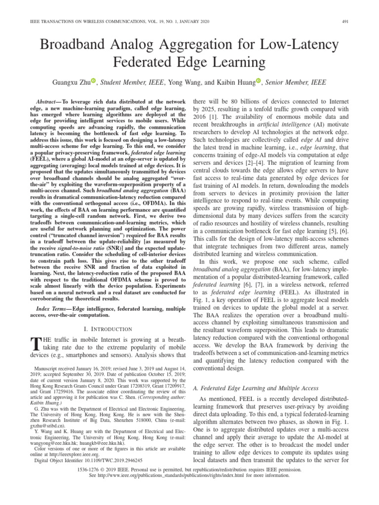 Broadband_Analog_Aggregation_for_Low-Latency_Federated_Edge_Learning | PDF | Orthogonal ...