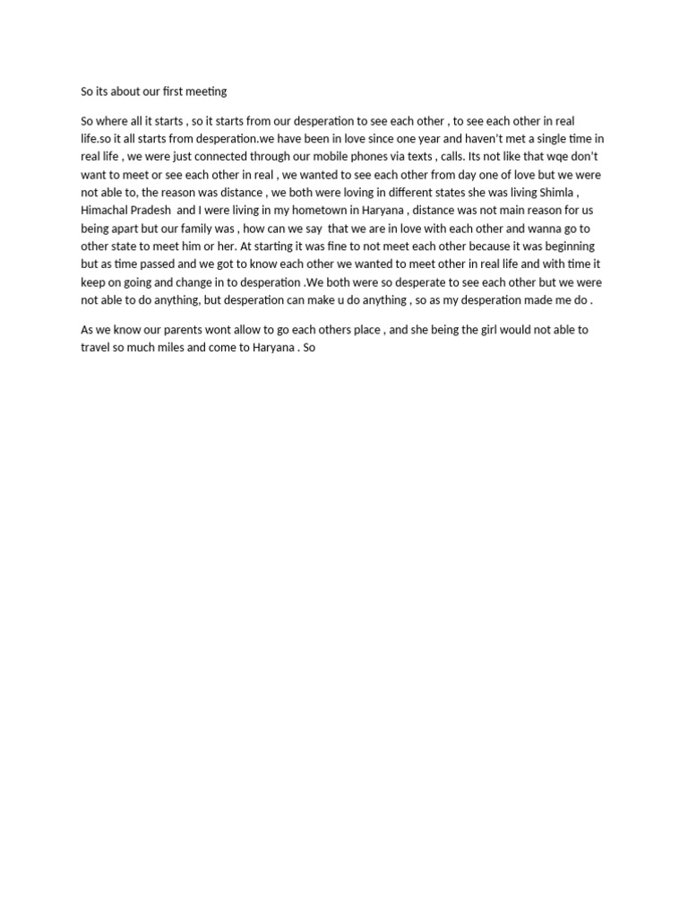 So Its About Our First Meeting | PDF