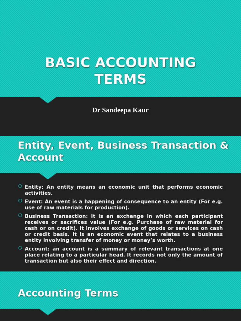 Topic 2 - Basic Accounting Terms | PDF | Debits And Credits | Balance Sheet