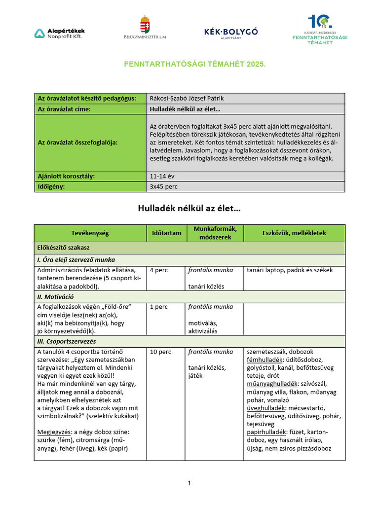 Hulladek Nelkul Az Elet | PDF