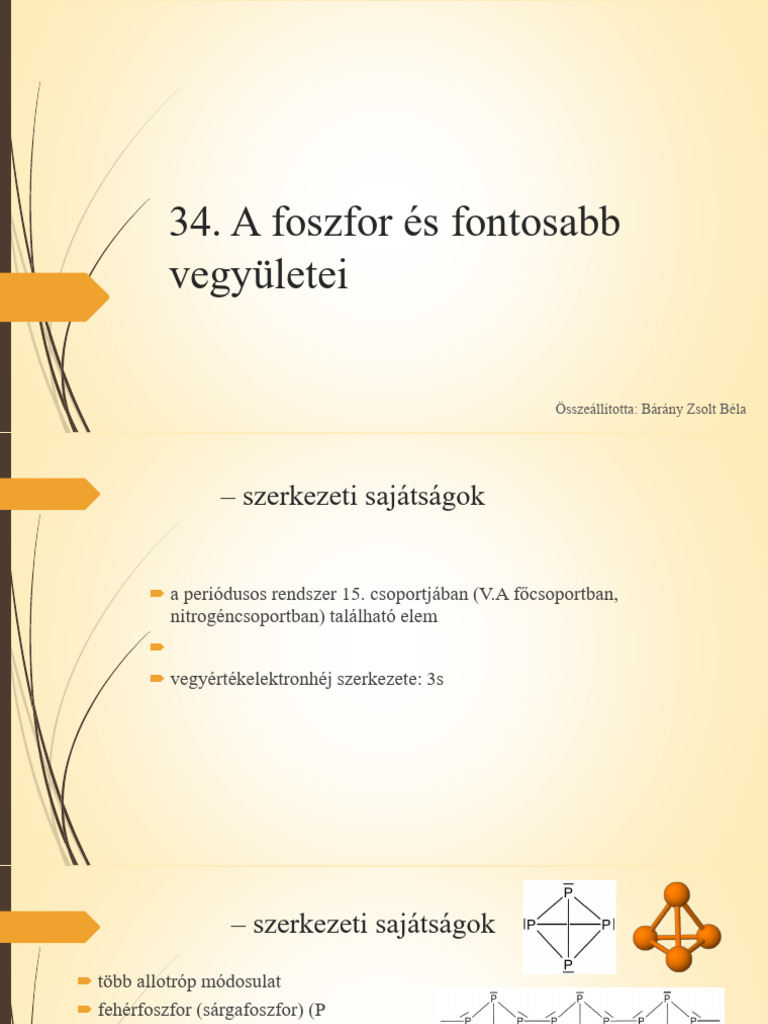 34 A Foszfor Es Fontosabb Vegyuletei | PDF