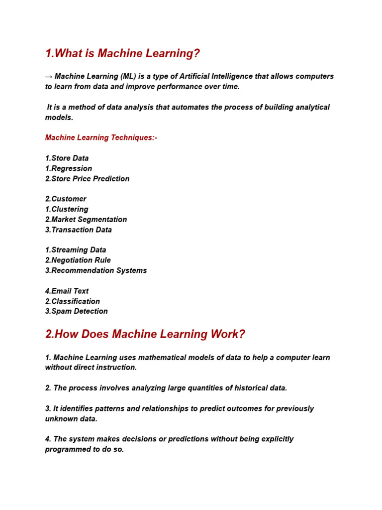 College Notes. Mechine Lerning | PDF | Machine Learning | Cluster Analysis