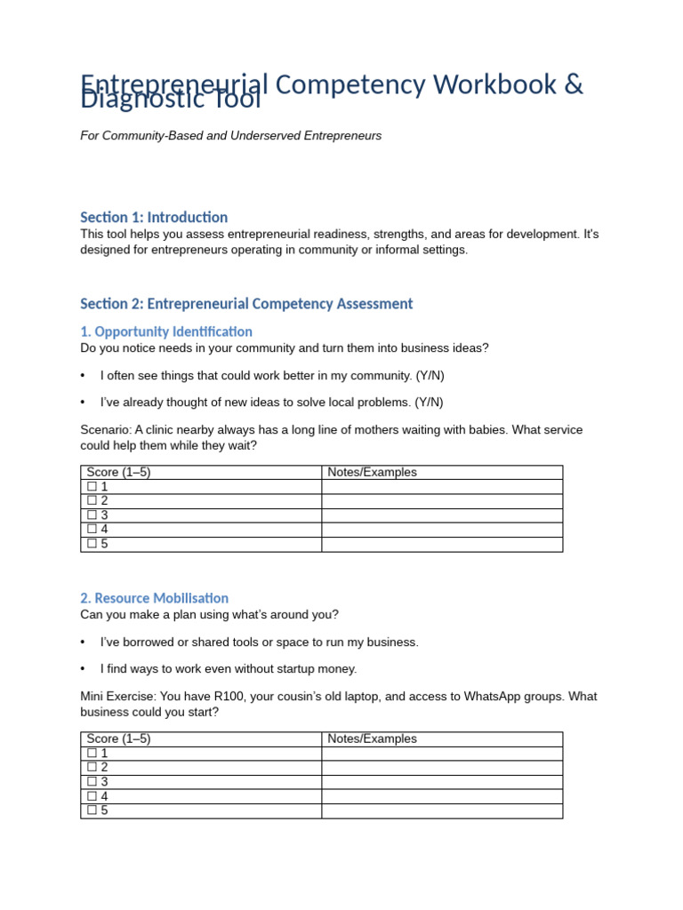 Entrepreneurial_Competency_Workbook_Orange_Memo | PDF | Economies