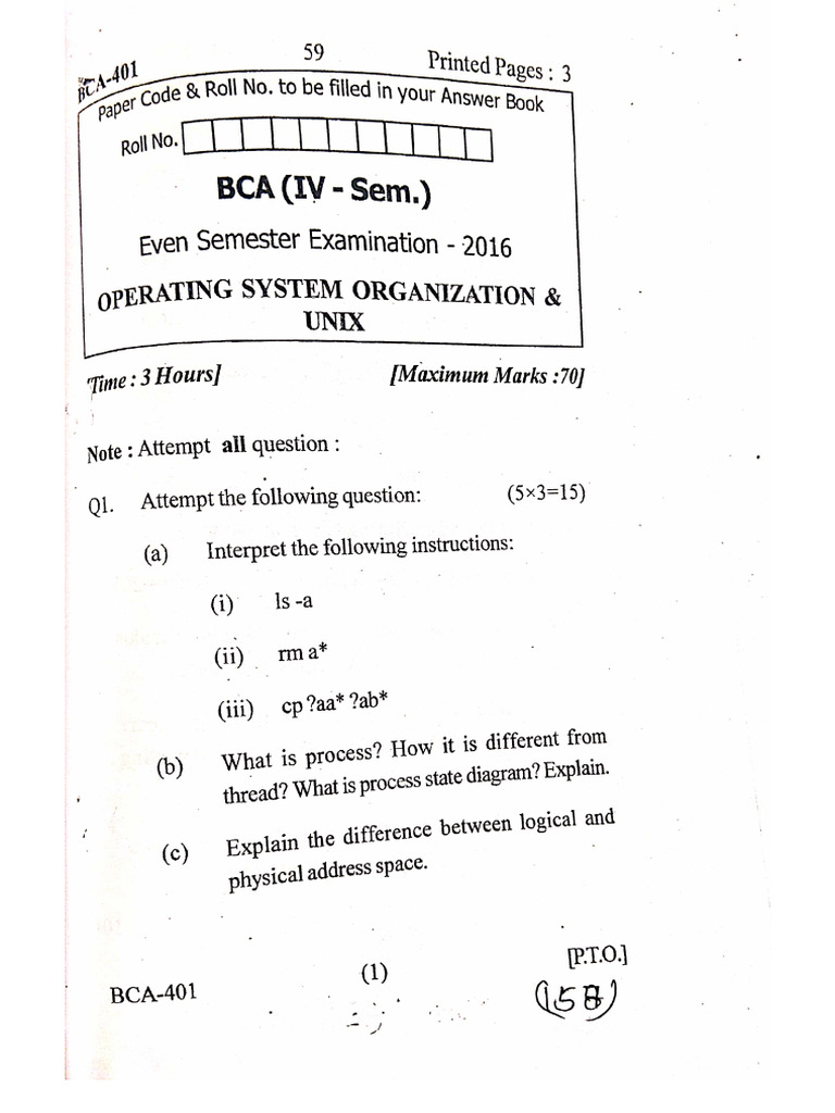 BCA_2016-17_Sem_4_OS | PDF