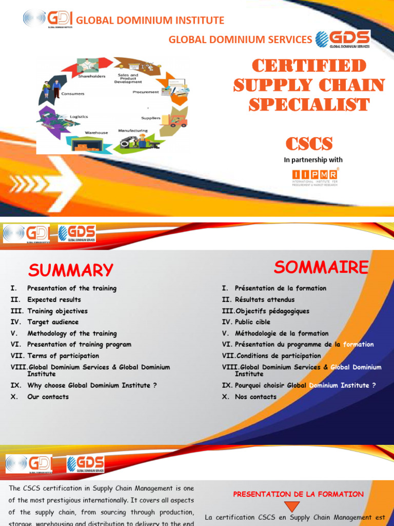 Certified Supply Chain Specialist - CSCS | PDF | Supply Chain Management | Supply Chain