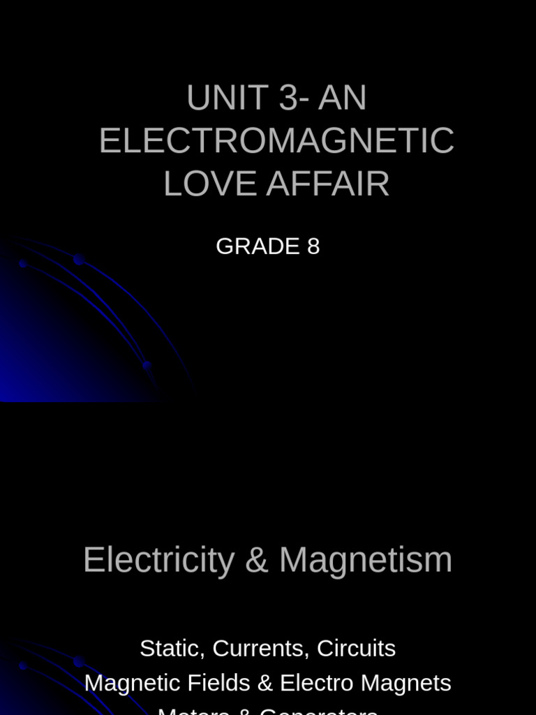 Grade8 UNIT3 AnElectromagneticLoveAffair (1) | PDF | Electric Current | Resistor
