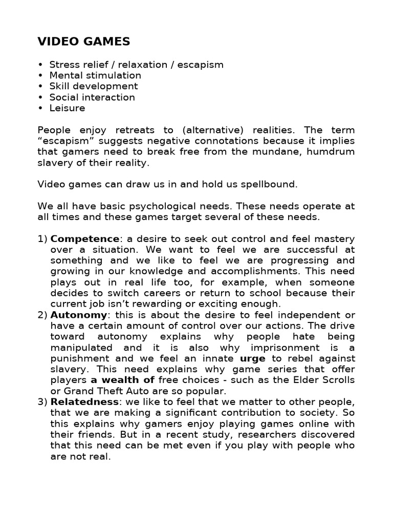 VIDEO GAMES | PDF | Psychological Concepts | Social Psychology