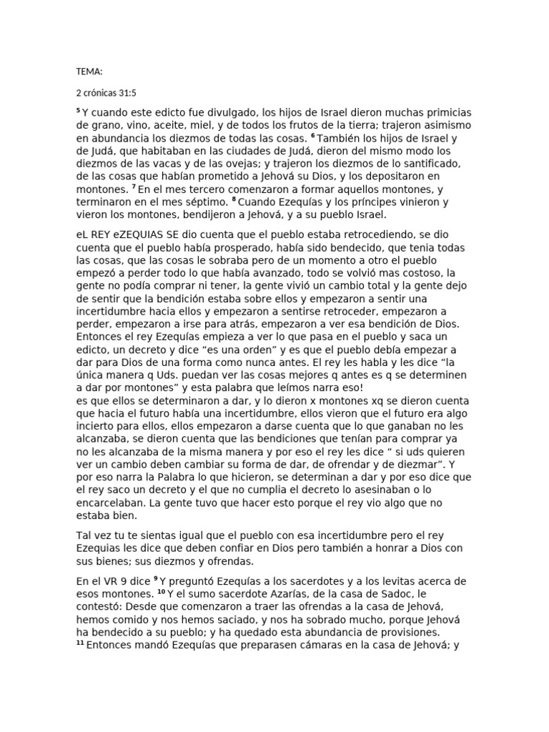 Ofrenda | PDF | Diezmo | Bendición