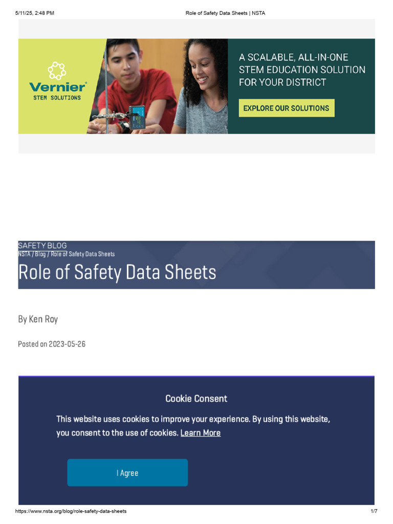 Role of Safety Data Sheets - NSTA | PDF