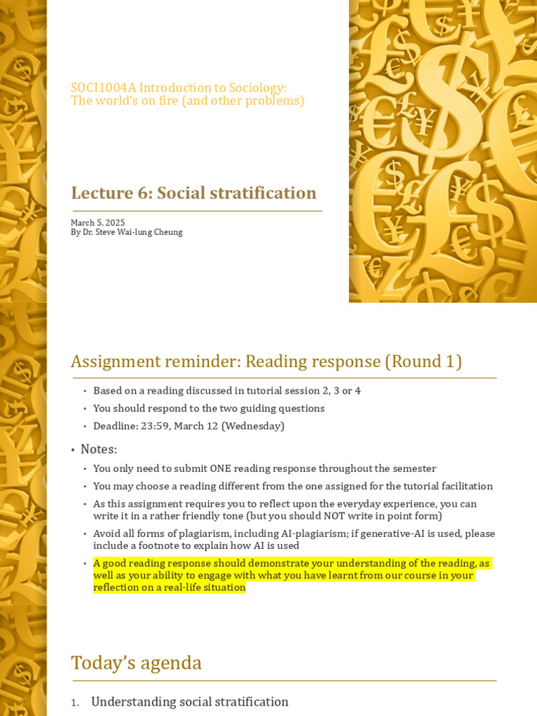 SOCI1004A Lecture 6 - 2025 Spring - Student Version | PDF | Social Stratification | Caste