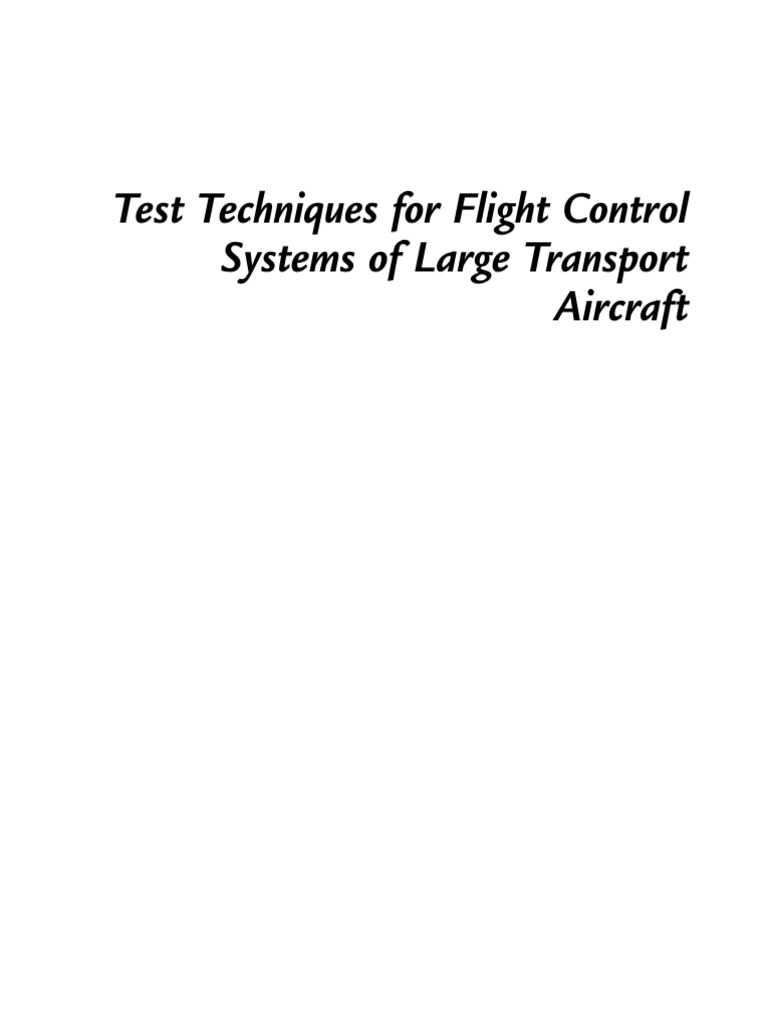 Title Pag - 2021 - Test Techniques For Flight Control Systems of Large ...