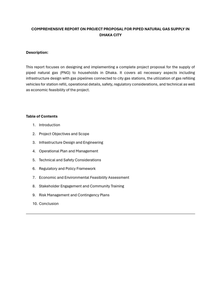 Piped Natural Gas Supply Proposal for Dhaka | PDF | Natural Gas | Biogas