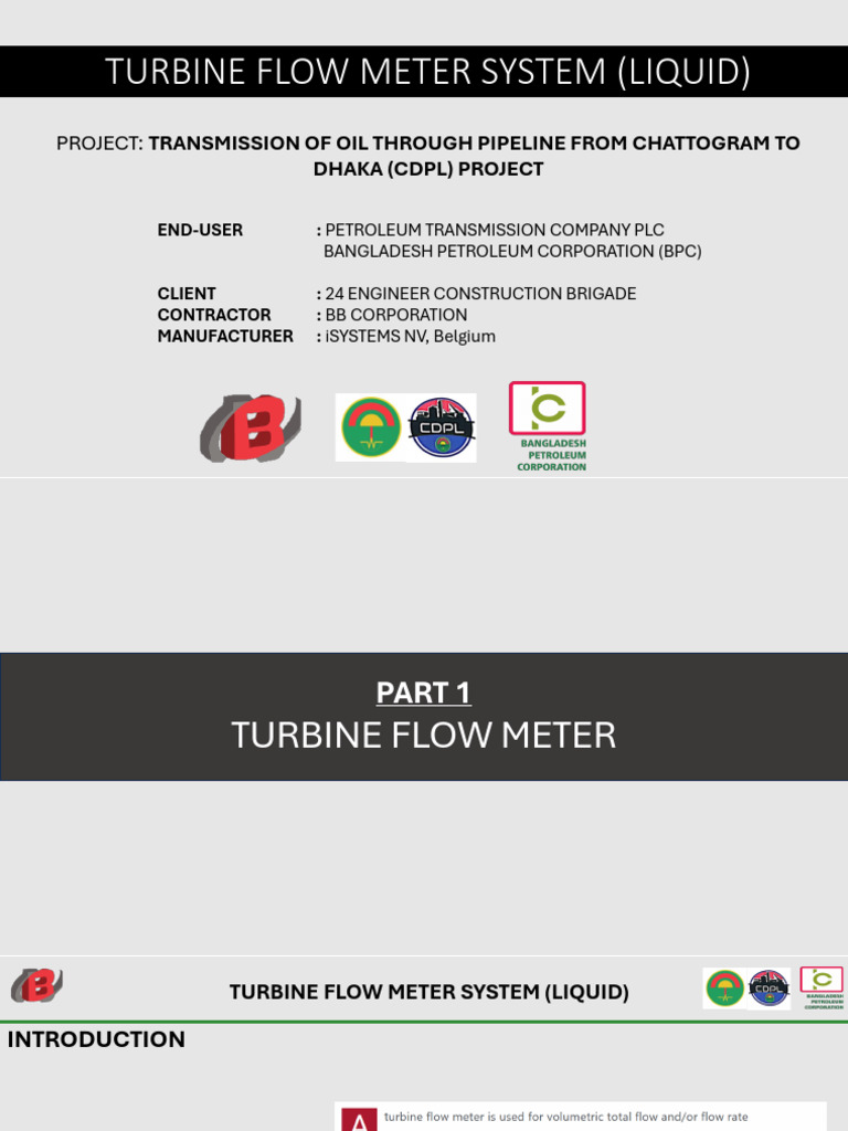 Presentation - O & M of Turbine Flow Meter | PDF | Flow Measurement ...