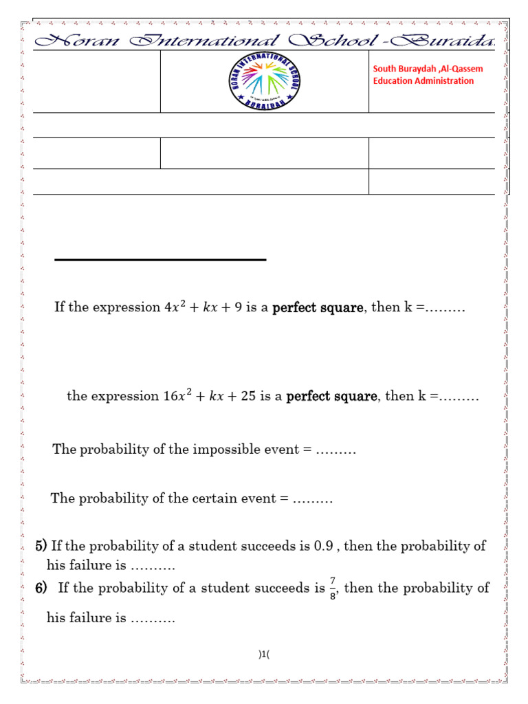 Final Revision Algebra 8B 2025 | PDF | Mathematics | Mathematical Concepts