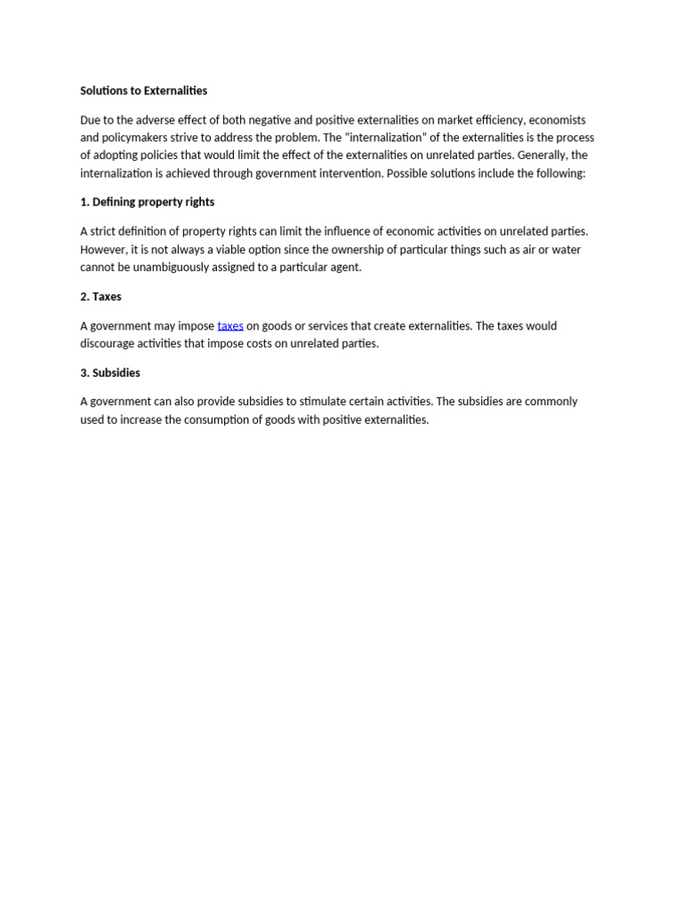 Solution To Externalities | PDF