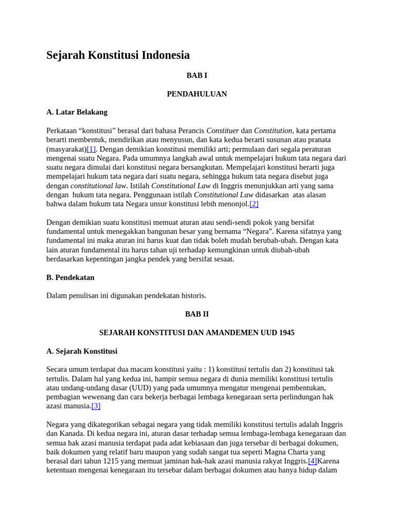 Sejarah Konstitusi Indonesia | PDF