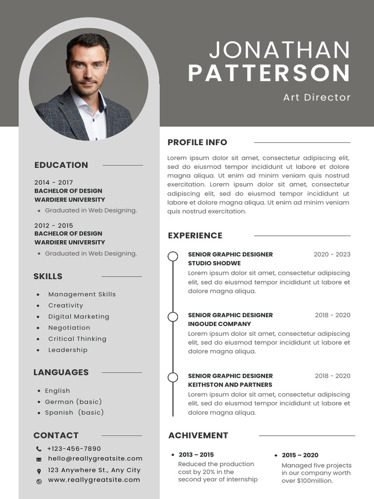Blue and Gray Simple Professional CV Resume | PDF