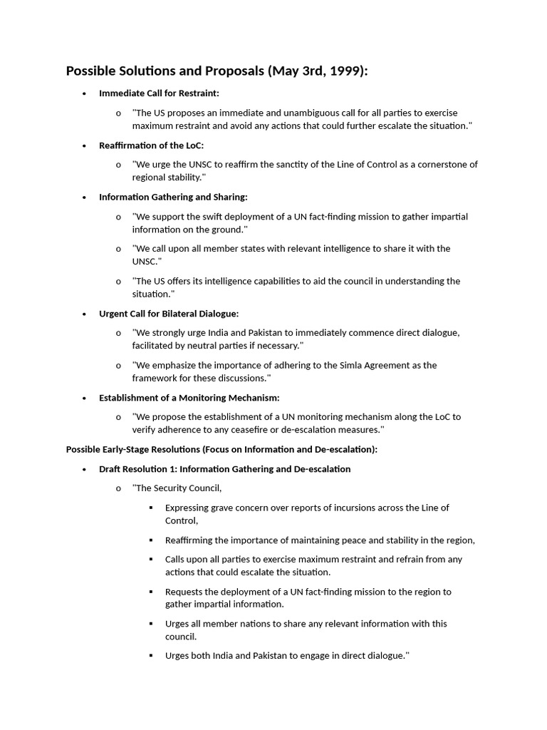 Possible Solutions and Proposals | PDF | Ceasefire | Government